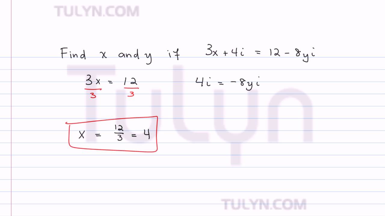 equality for complex numbers - YouTube