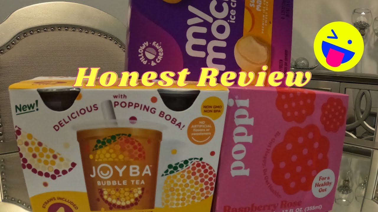 Honest Review: Trying MyMochi Ice Cream, Joyba Boba Tea, & Poppi - YouTube