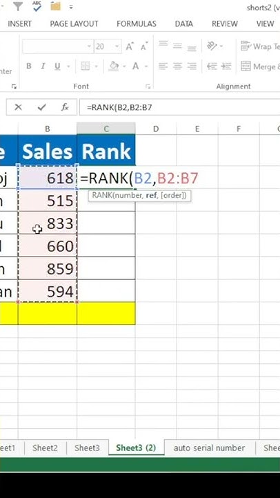 rank function in excel | how to use rank function in excel - YouTube