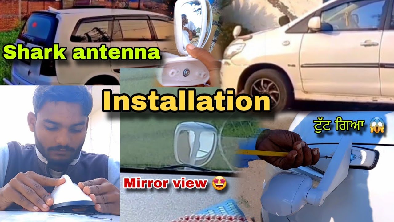installing bonet fender wide angle mirror and shark antenna in toyota ...