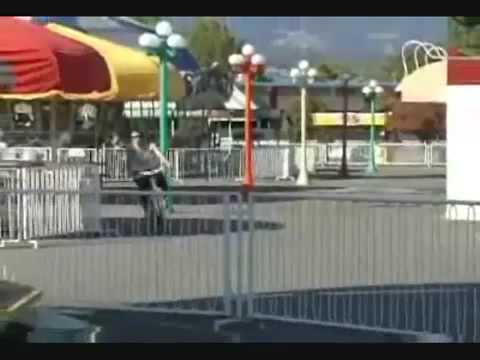 Girl on bike hits head on pole - YouTube