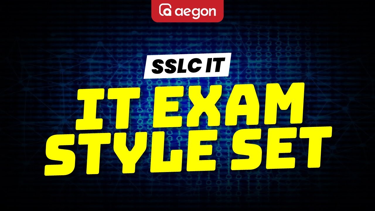 😎 | IT exam Style set ! | AEGON | SSLC | IT | #sslc #aegon - YouTube