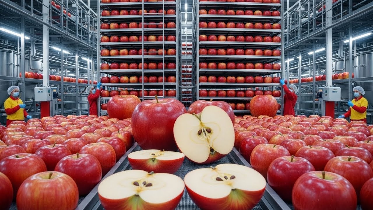 Inside a Modern Apple Factory | From Fresh Apples to Crunchy Apple ...