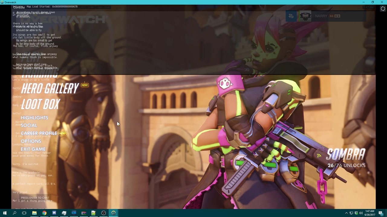 Entering the Bee Movie Script into the Console Crashes Overwatch - YouTube