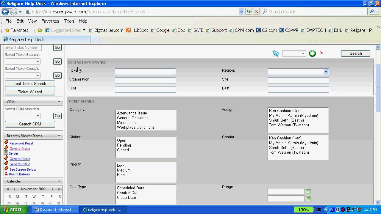 Complex Ticket Search in Cynergy Help Desk Software - YouTube