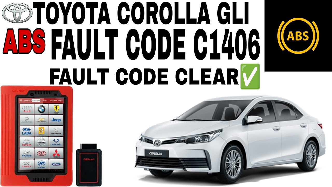 Toyota Corolla GLI ABS Fault Code C1406 diagnose & clear step by step ...