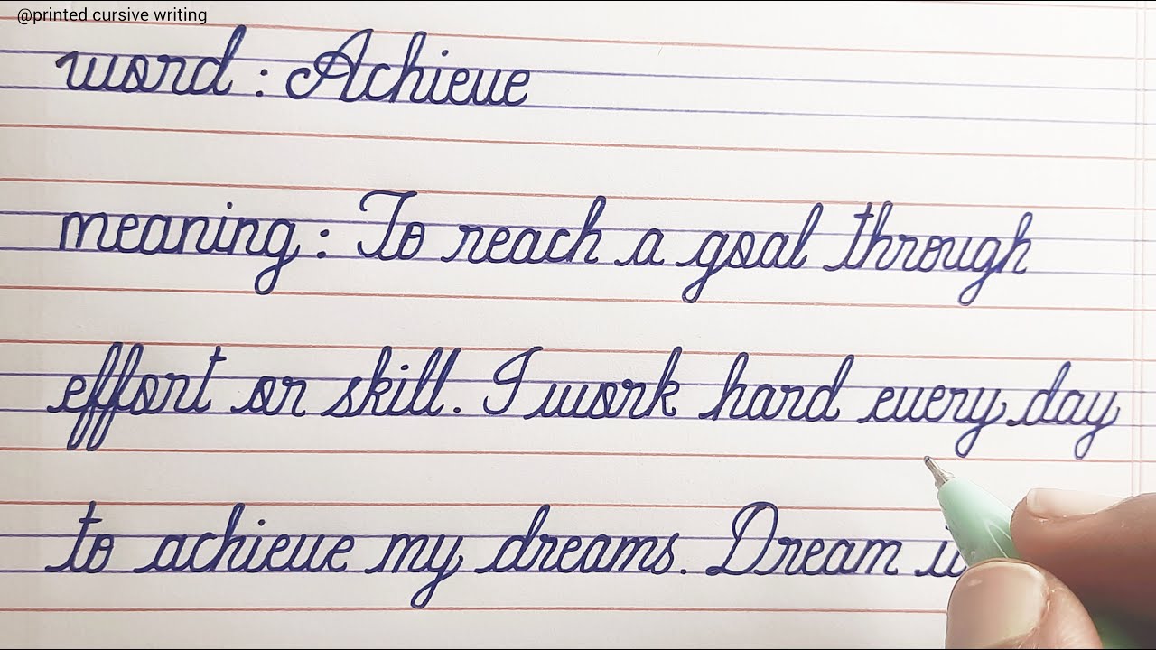 CURSIVE WRITING | Word Achieve | Cursive Handwriting Practice in 4 ...
