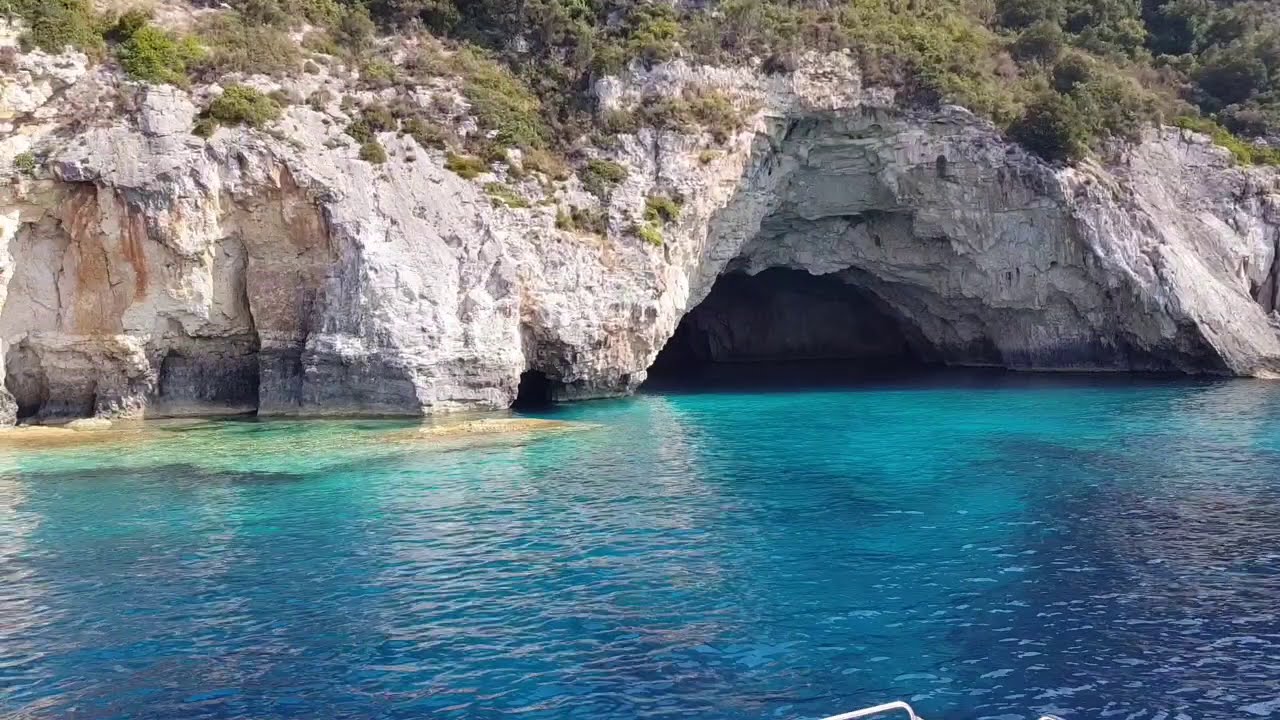 Paxos - Beautiful PAPANIKOLIS & POSEIDON'S Cave Island Greece # ...
