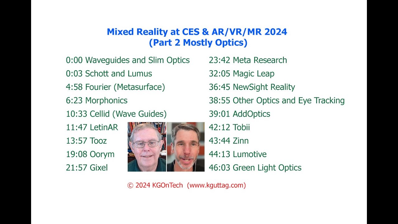 Mixed Reality at CES and AR/VR/MR 2024 (Part 2 Optics Companies) - YouTube