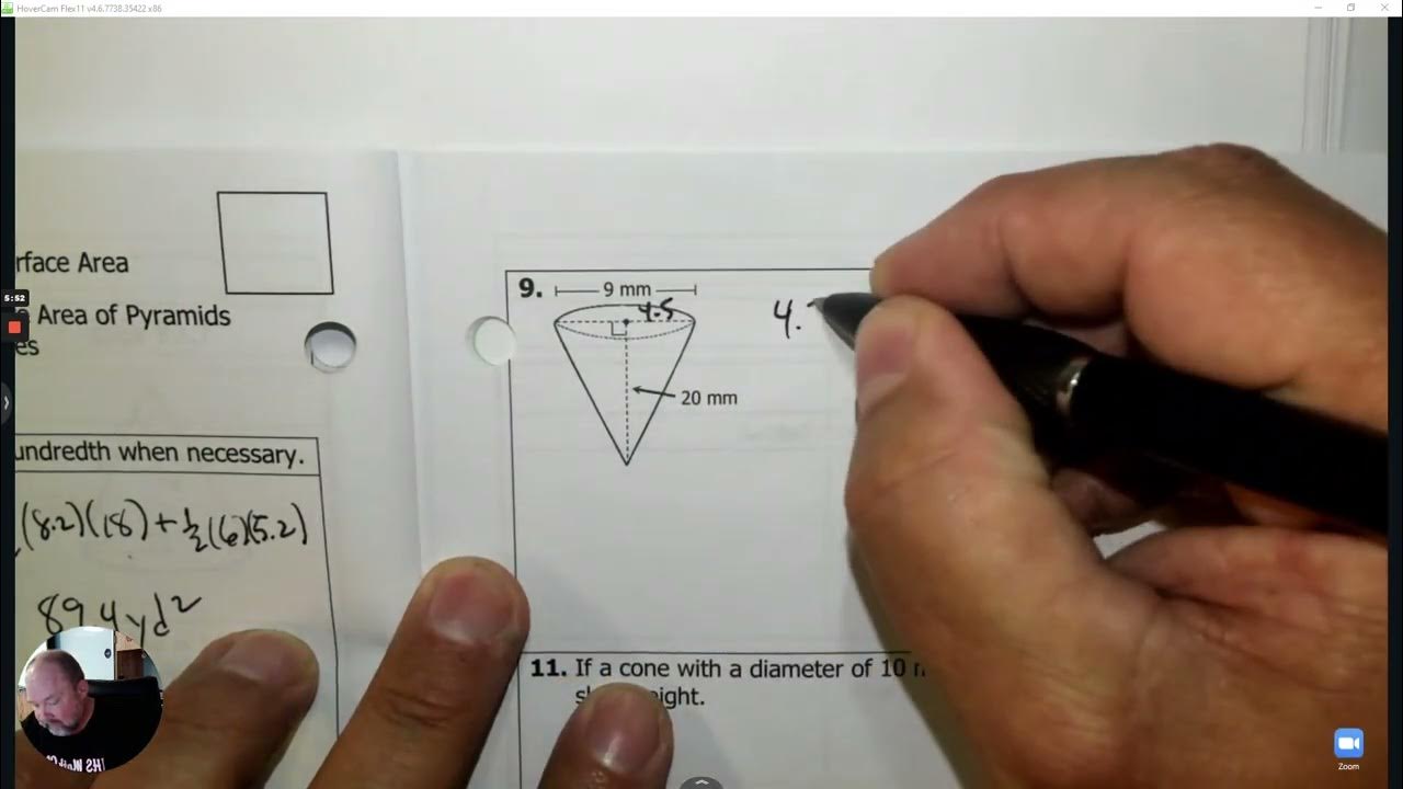 Math 2 Surface Area of Pyramids and Cones HW Solutions - YouTube