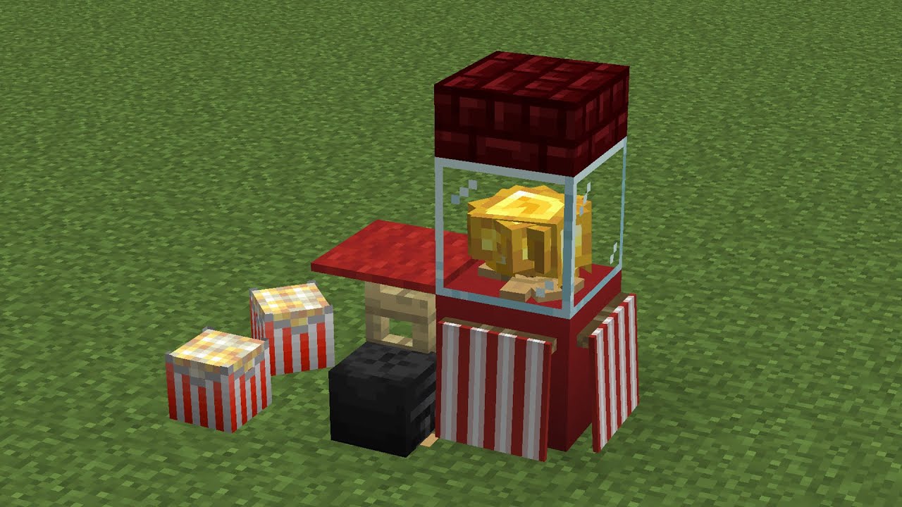how to make a popcorn cart in minecraft - YouTube