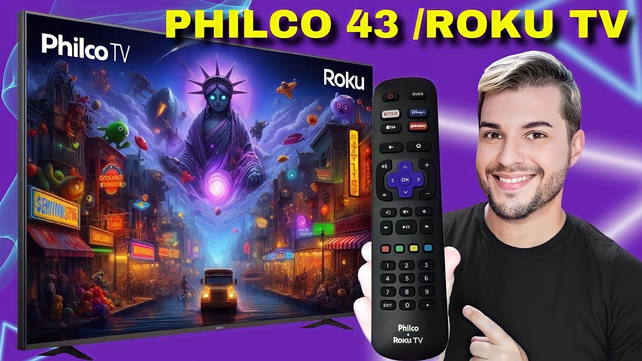 NOVA SMART TV PHILCO 43 POLEGADAS COM - ROKU TV [ REVIEW] - YouTube