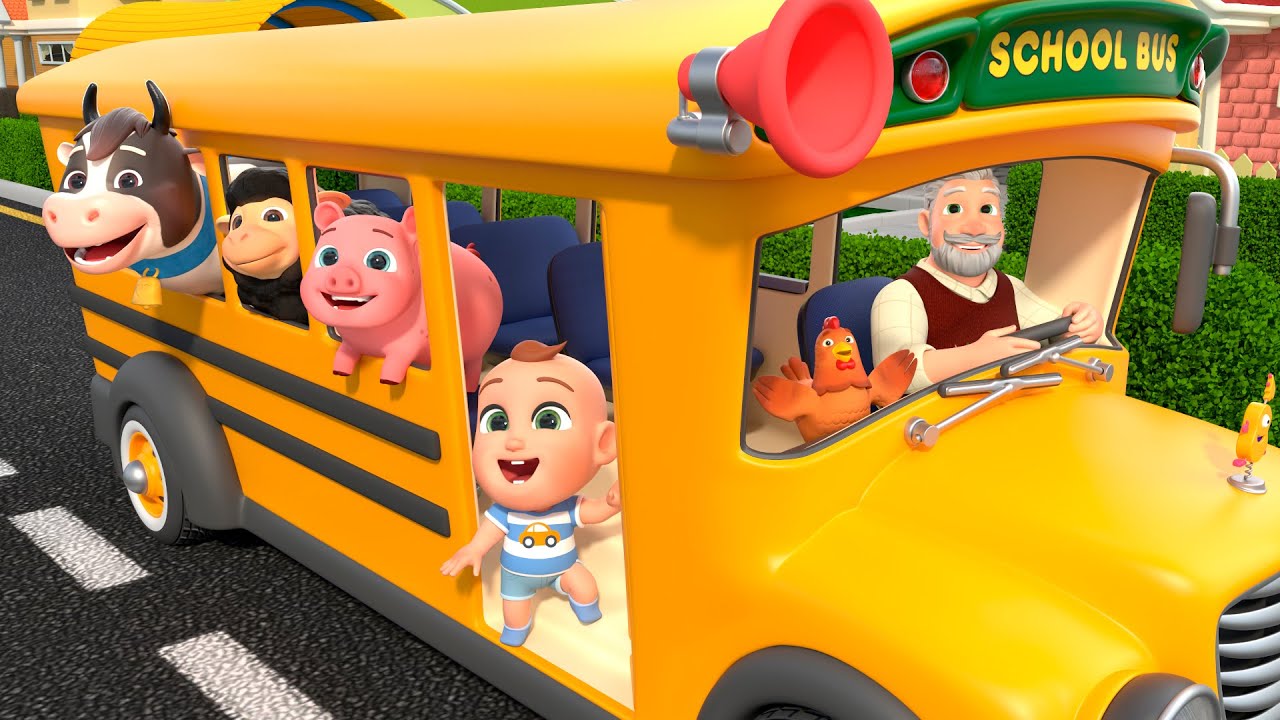 The Wheels On The Bus Farm Animals! | Almama Nursery Rhymes & Kids ...
