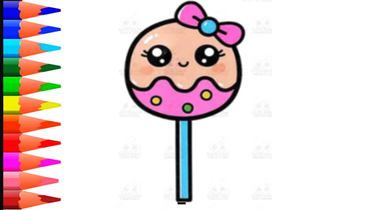 How to Draw a Cute Easy Lollipop for Kids Step by Step - YouTube