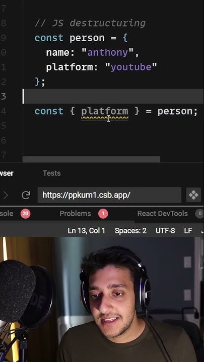Destructuring Explained In 30s Reactjs Js Shorts Youtube