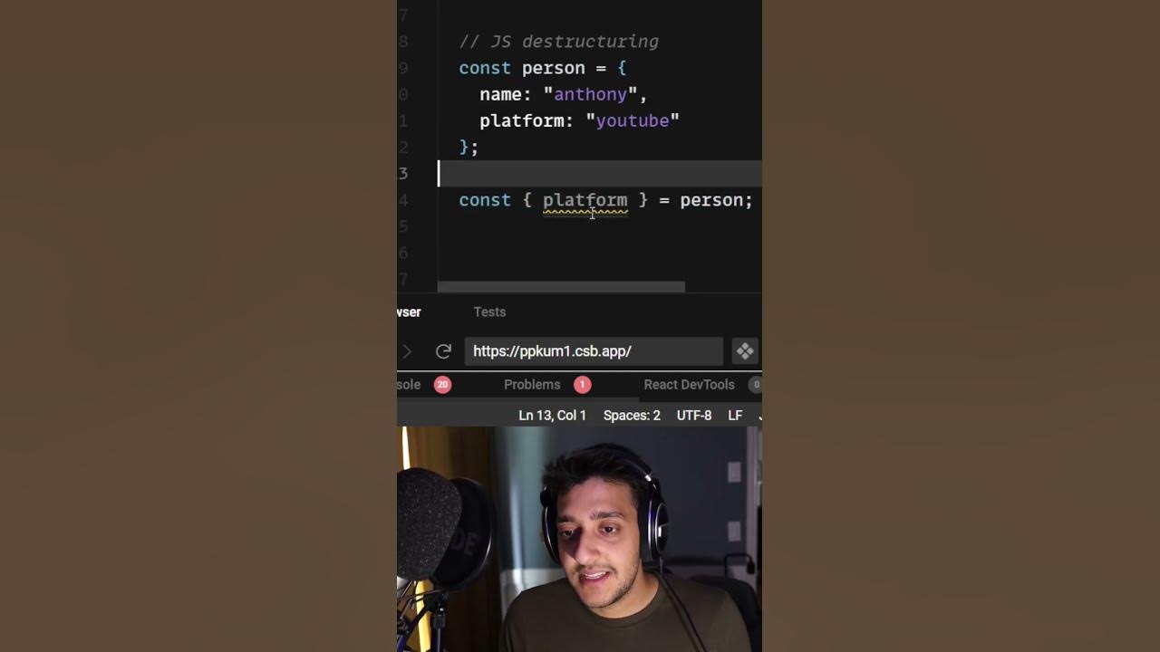 Destructuring Explained In 30s Reactjs Js Shorts Youtube