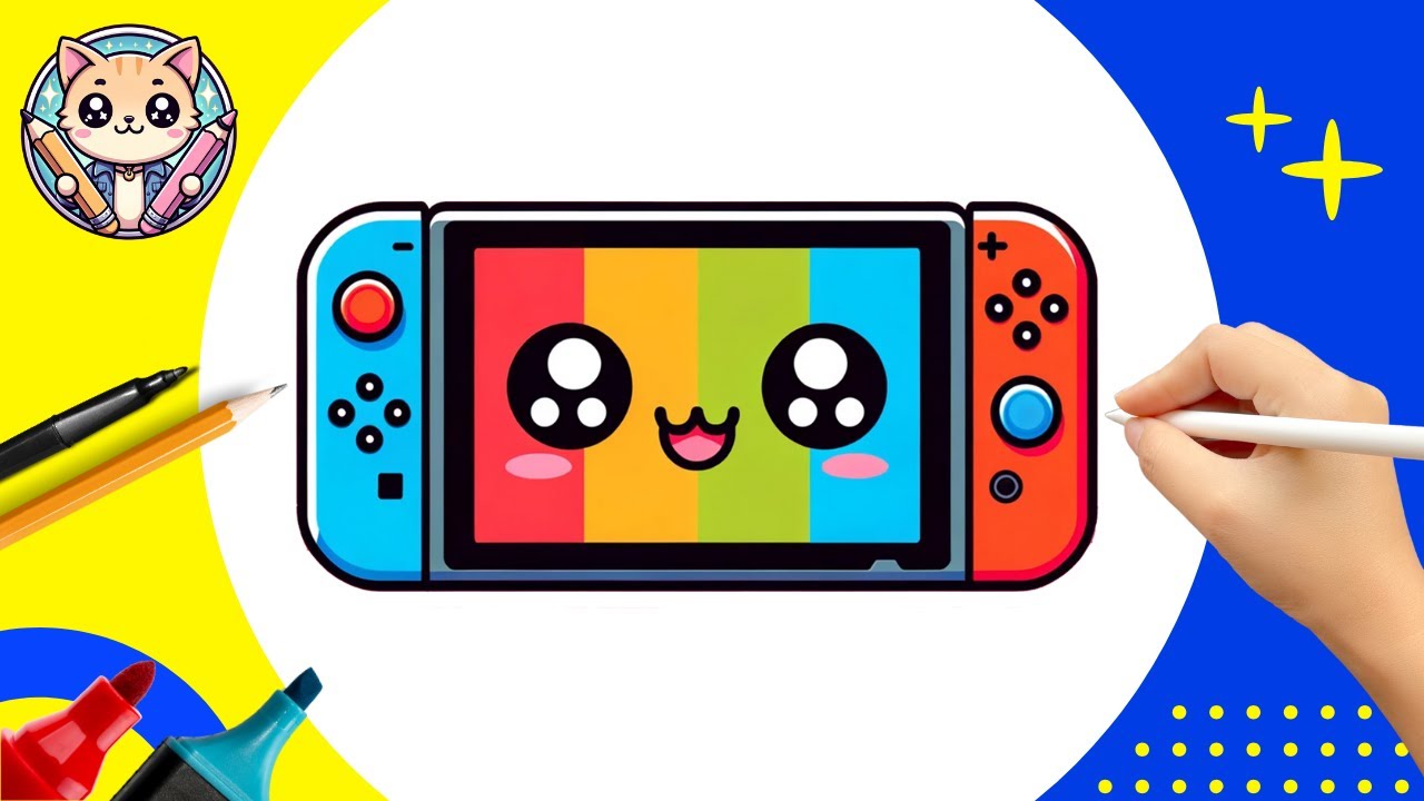 Cómo Dibujar una Nintendo Switch Arcoíris Kawaii 🌈🎮Dibujos Kawaii ...