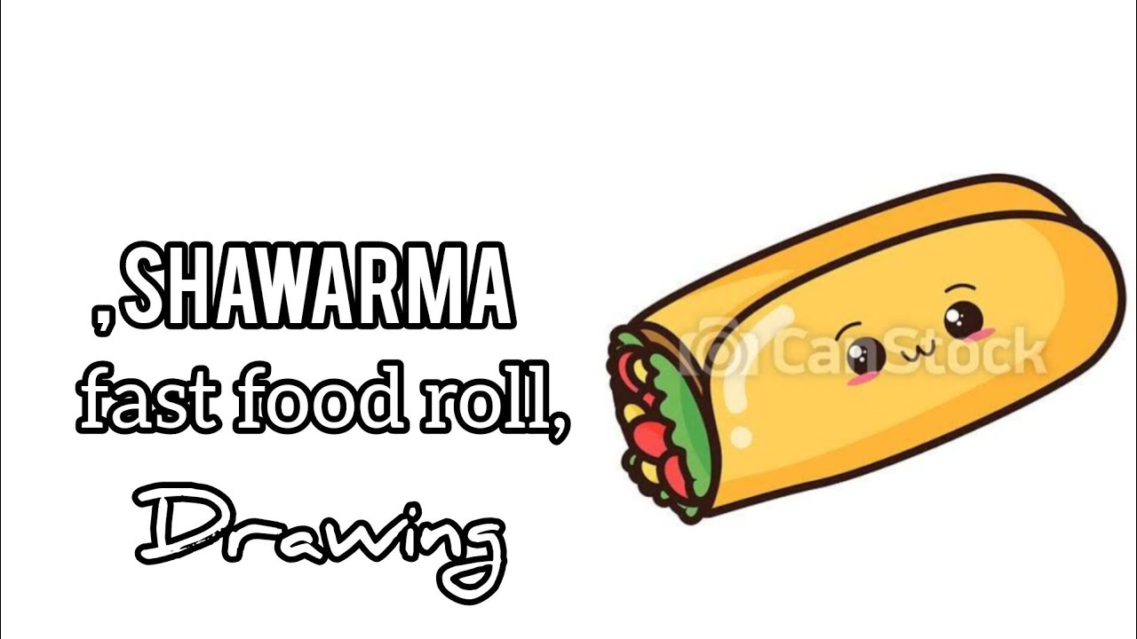 Shawarma Drawing – cartoon Food Art | Step by Step Tutorial - YouTube