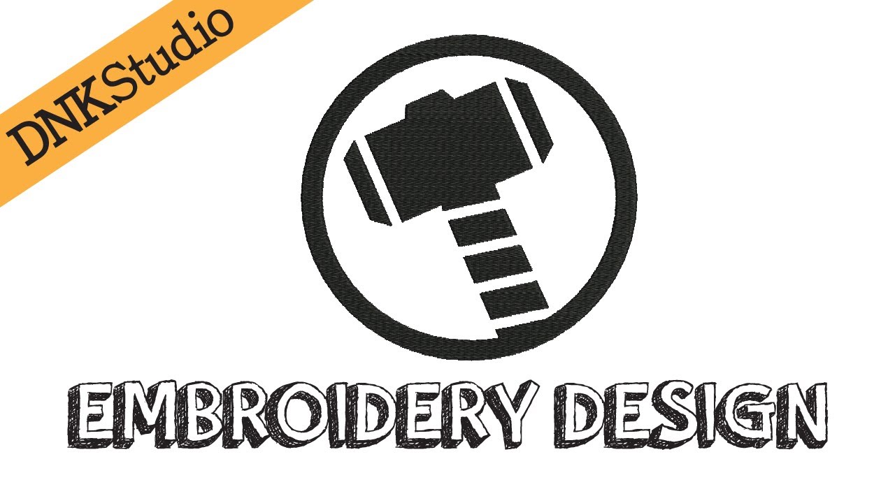 Thor Hammer Embroidery Design - YouTube