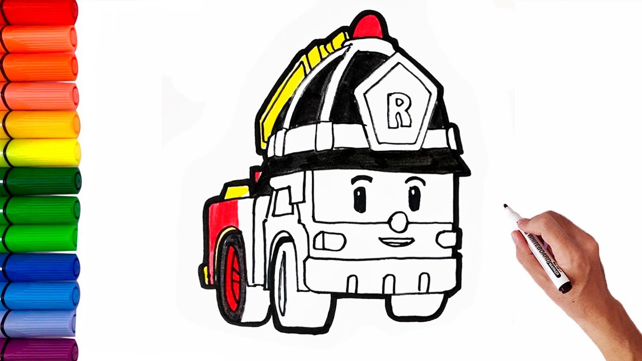 Drawing and coloring Robocar ROY || Learn how to draw Robocar - YouTube