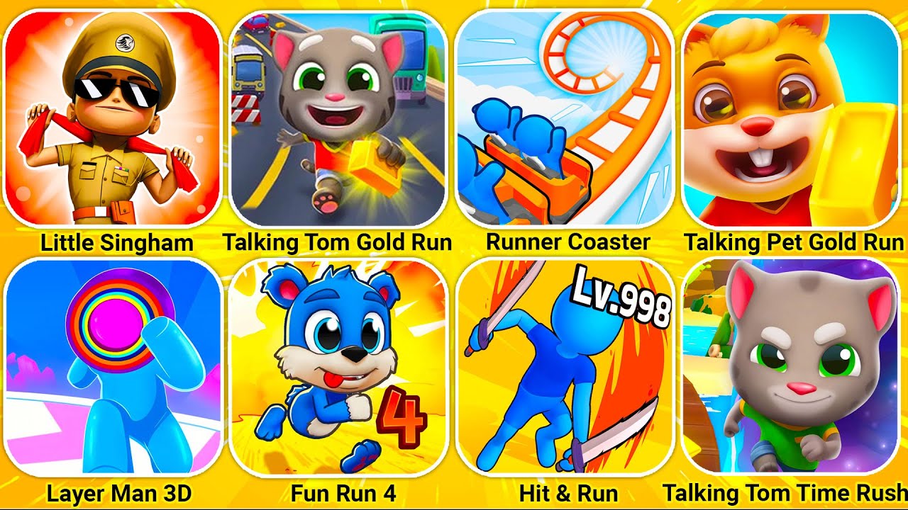 Little Singham, Talking Tom Gold Run, Level Up Numbers, Talking Tom ...