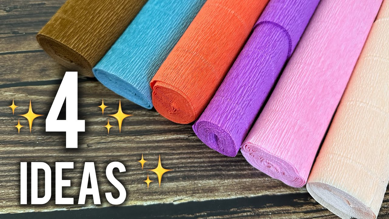4 Ideas 💥| Crepe Paper Decoration Ideas | Tutorial | Easy Crepe Paper ...