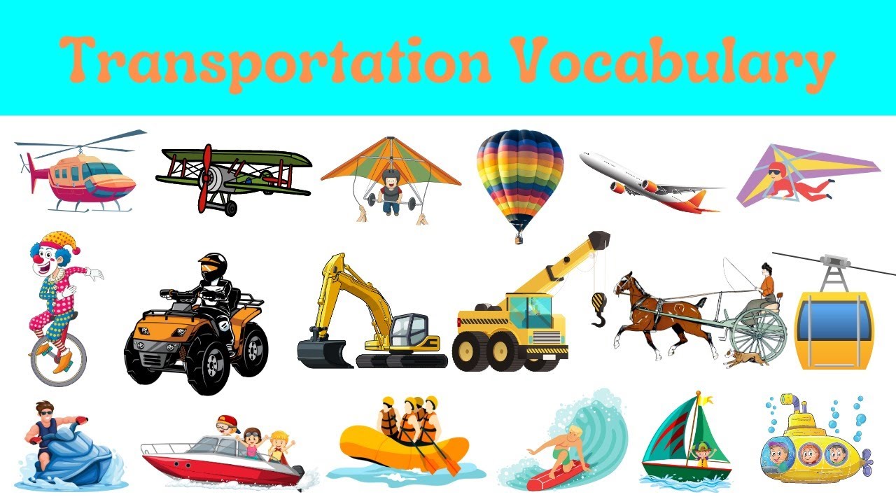 Transportation Vocabulary English with Pictures | Common Transportation ...