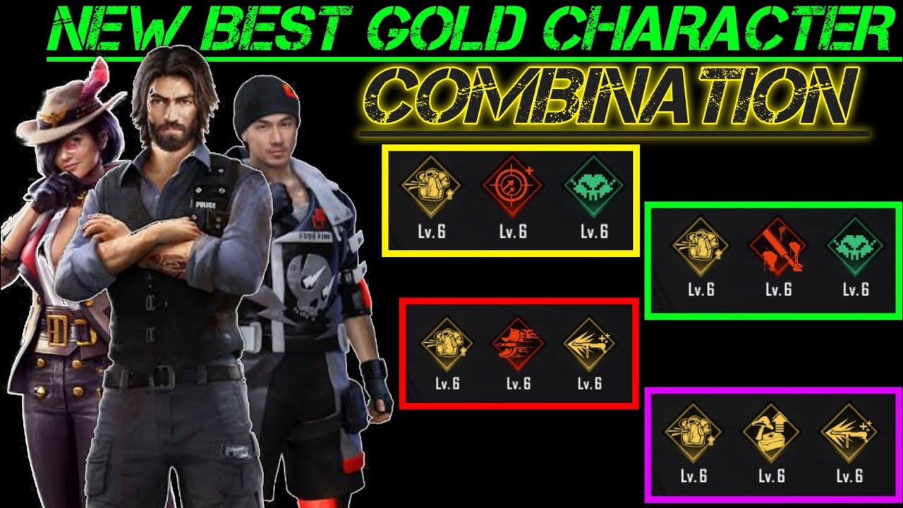 NEW BEST GOLD CHARACTER COMBINATION || Best gold character combination ...