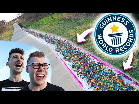 WALKING ACROSS 55,000 LEGOS!!! *WORLD RECORD* | NoBoom - YouTube