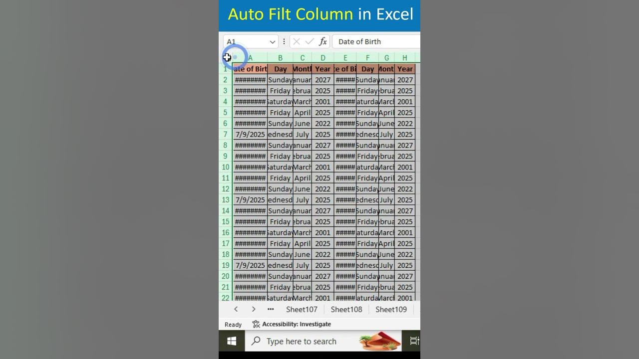 Auto Fit Column Width in Excel ! - YouTube