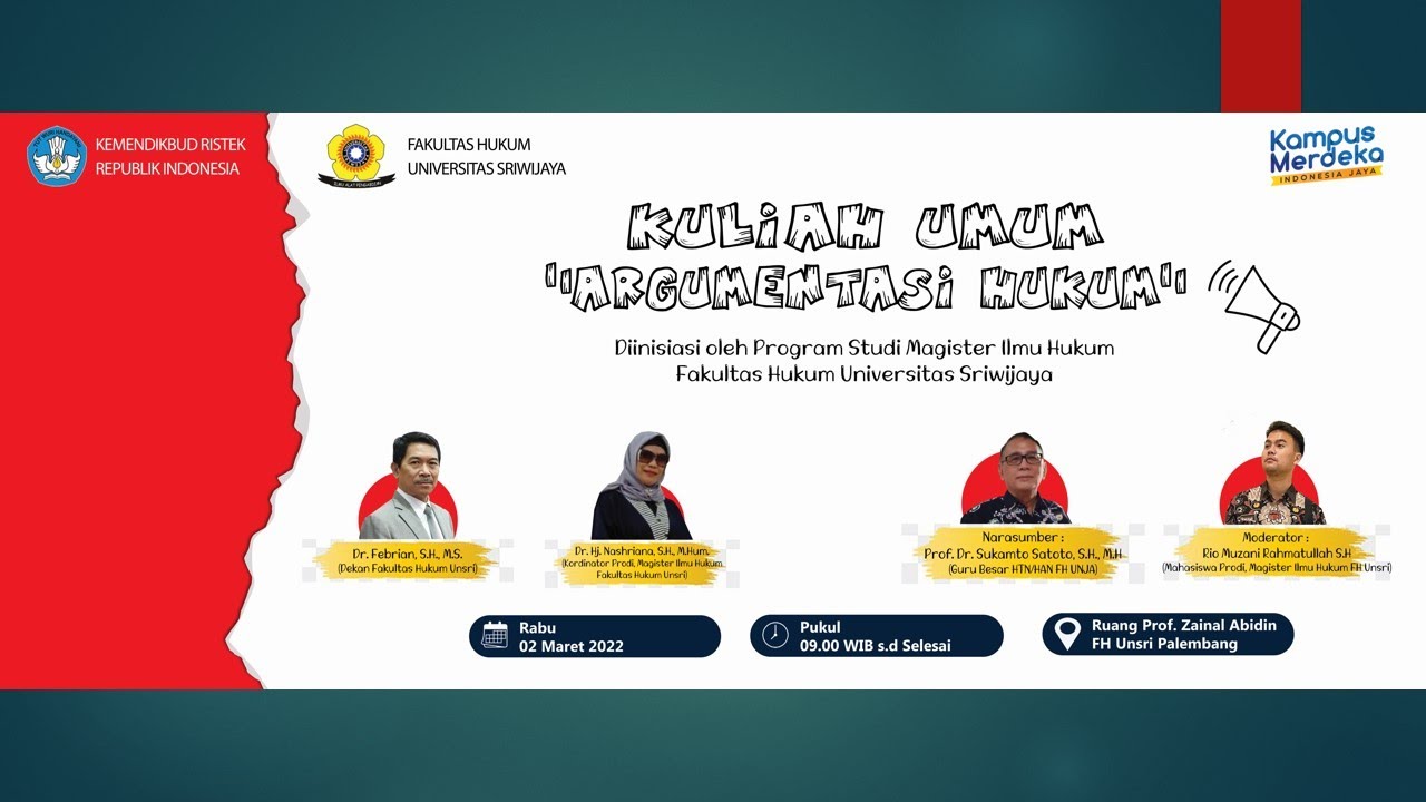Kuliah Umum "Argumentasi Hukum" Oleh Prof. Dr. Sukamto Satoto, S.H., M ...