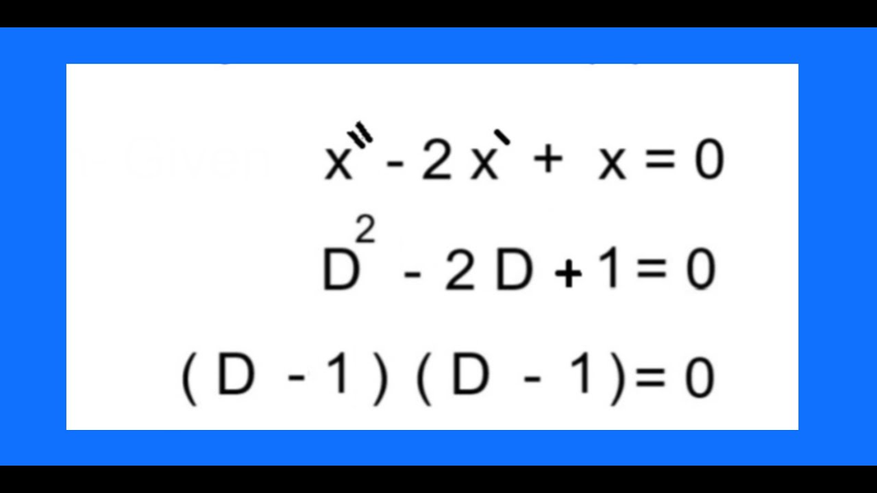 Second order derivative numerical example - YouTube
