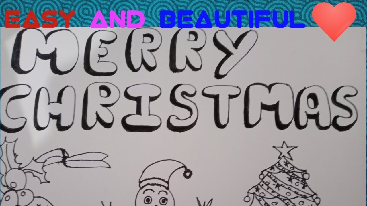 🎅!! How to make easy and beautiful writing of MERRY CHRISTMAS or ...