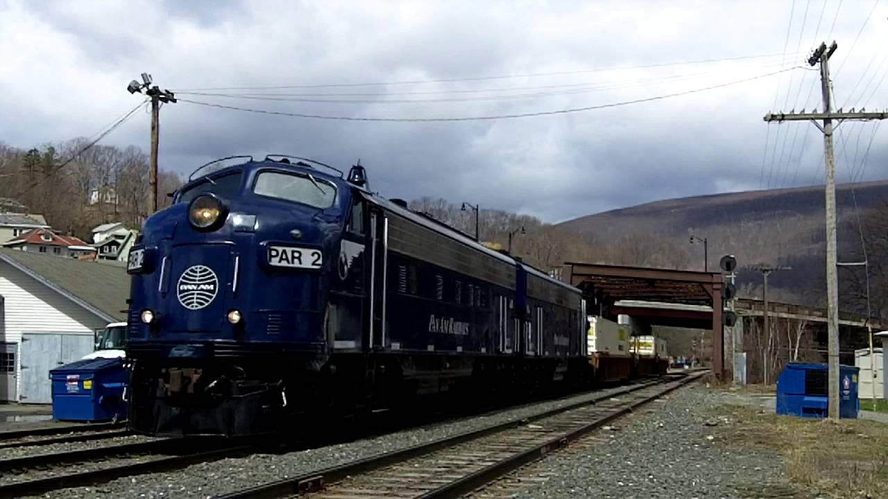Pan Am Southern F-units Pulling Freight - North Adams, MA - YouTube
