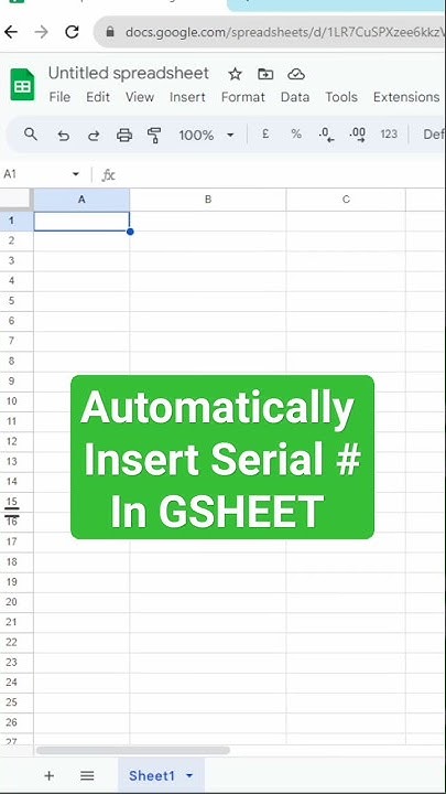 Magic Trick in GSheet | Automatically insert serial number in Google Sheets - YouTube