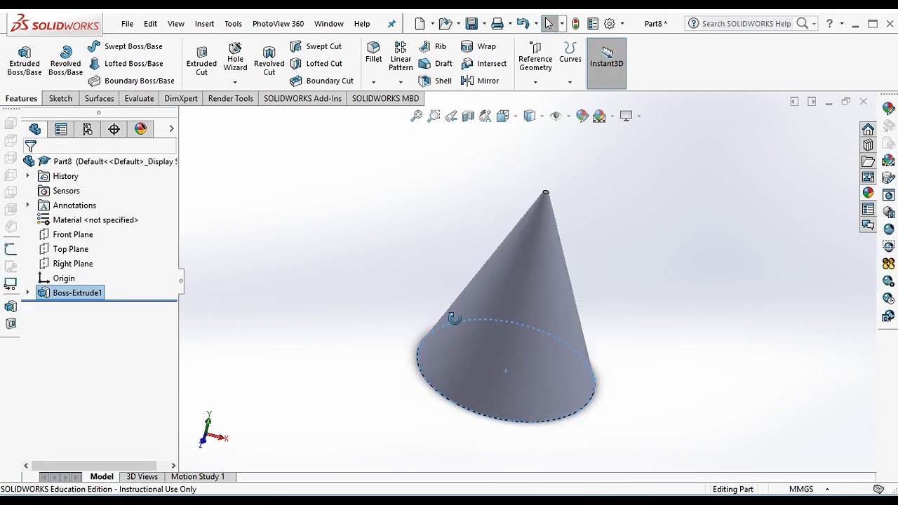 Modelling a Cone - YouTube