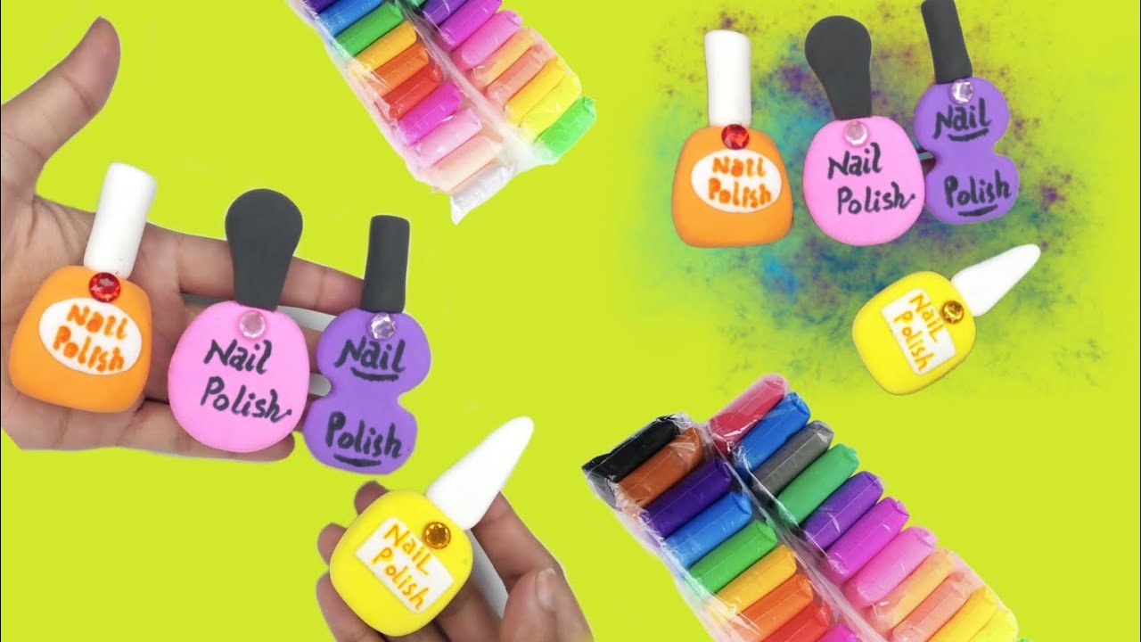 DIY How to make miniature clay barbie nailpolish || Polymer Clay ...