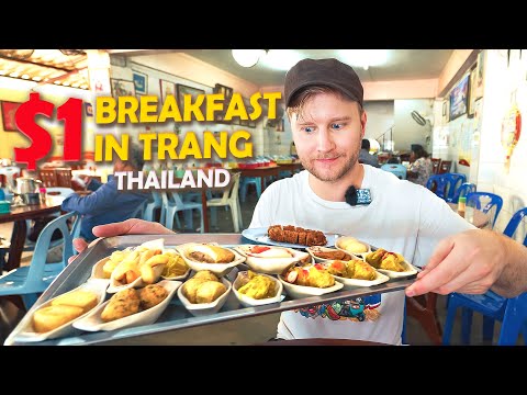Super tour de cuisine thaïlandaise à Trang / Repas à 1 $ en Thaïlande / Vous devez essayer ça!