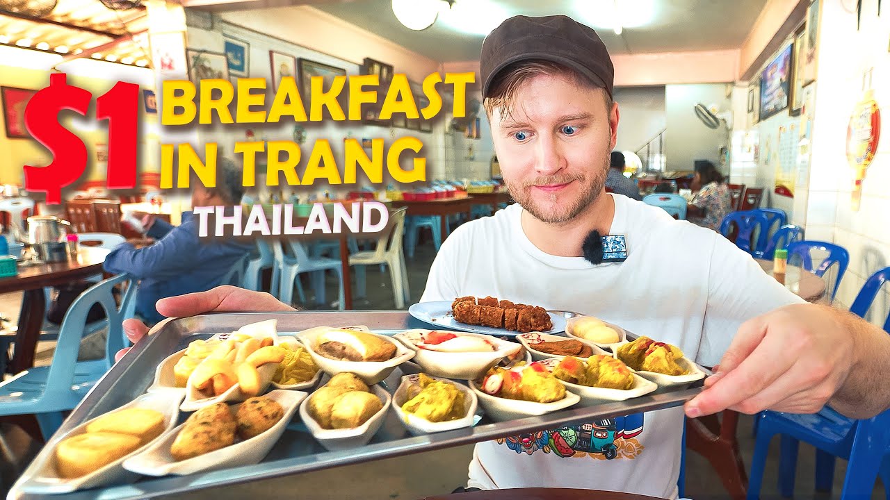 Extreme THAI Food Tour in TRANG / $1 Breakfast in THAILAND / You MUST ...