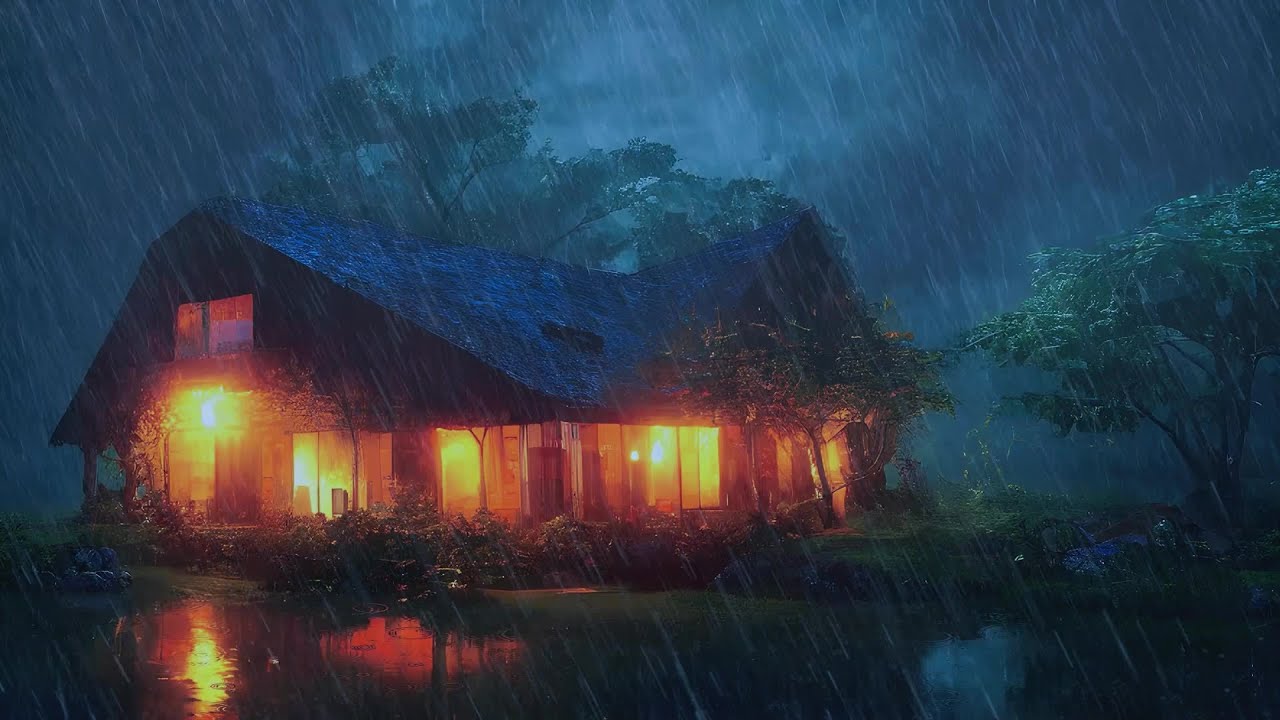 Rainy Night to Sleep Instantly | Real Heavy Rain & rainforest & lake ...