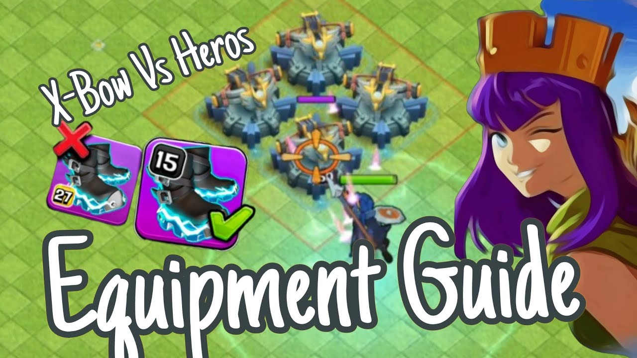Coc Equipment Guide , Without Vs With Equipment X-Bow Attack🔥💀😱# ...