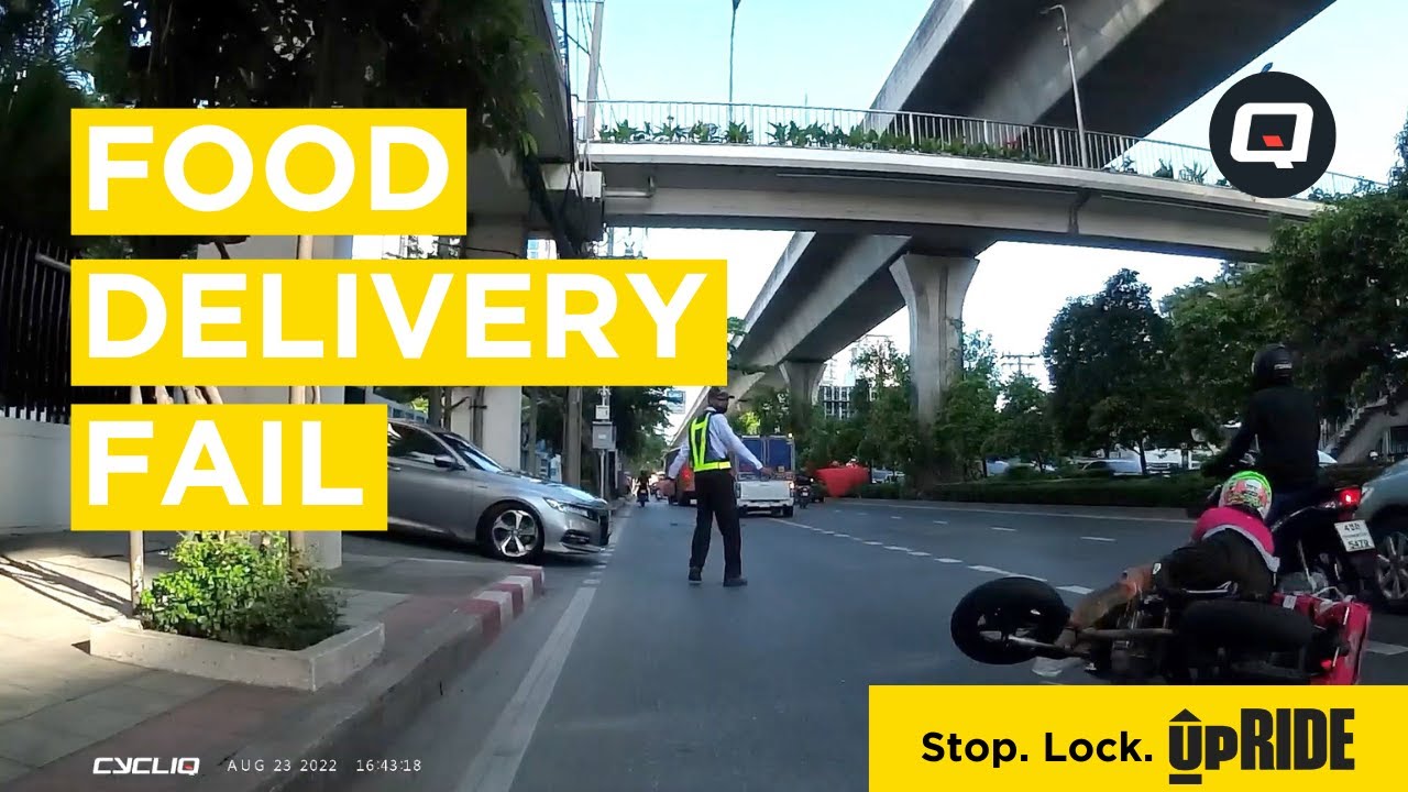 Motorcycle food delivery fail | Wipeouts | Caught on the Cycliq Fly12 ...