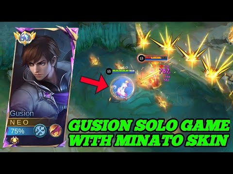 GUSION SOLO GAME PLAY WITH MINATO SKIN 😱!! Mobilelegends - YouTube