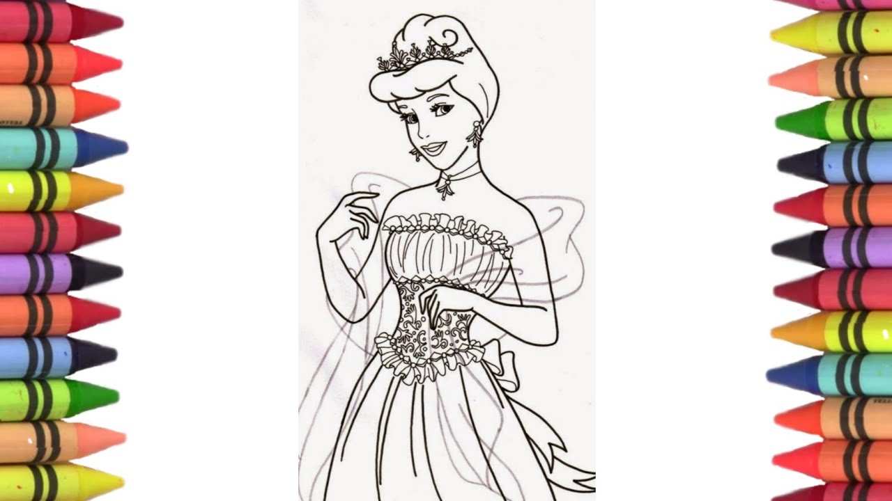 Disney princess drawing and colouring for kids, how to draw princess ...