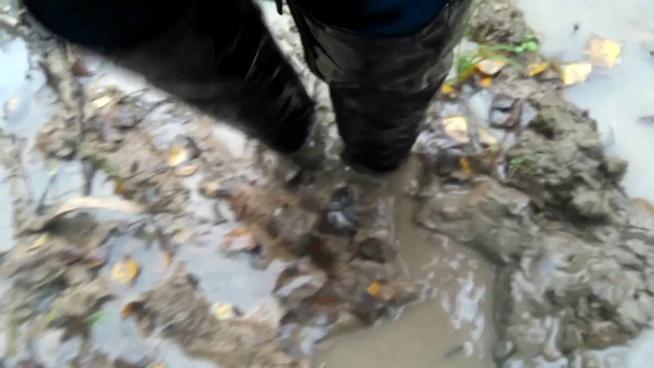 Thigh platform boots in mud 170916 (2) - YouTube