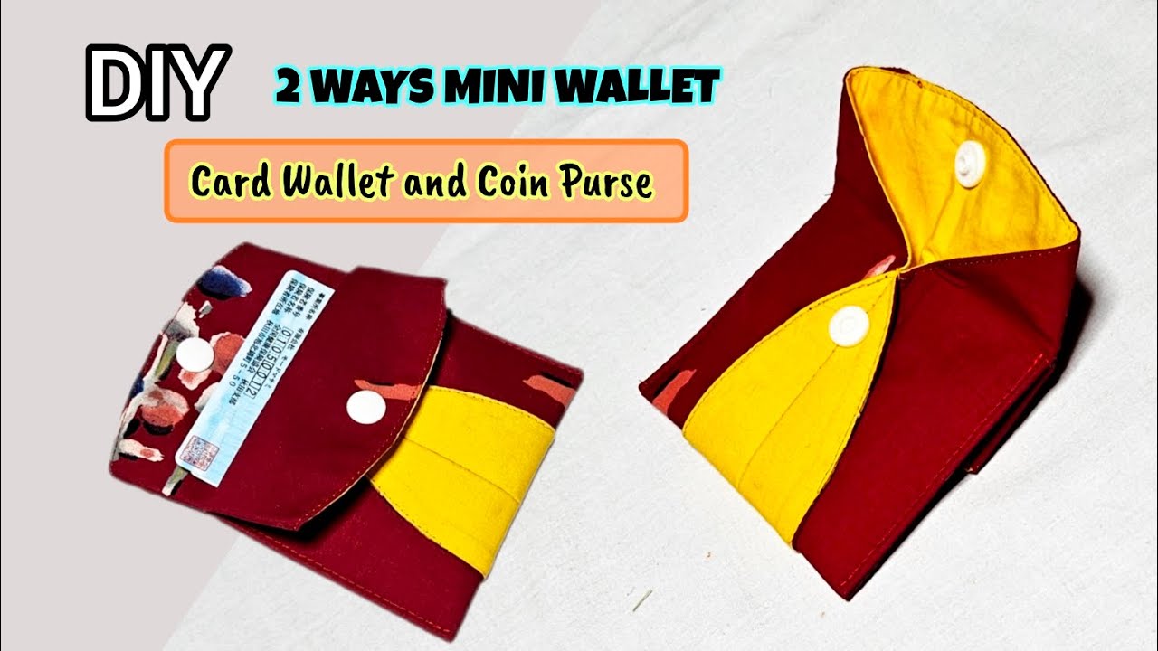 DIY 2 Way Mini Card Wallet and Coin Purse From Circle Piece/ Sewing ...