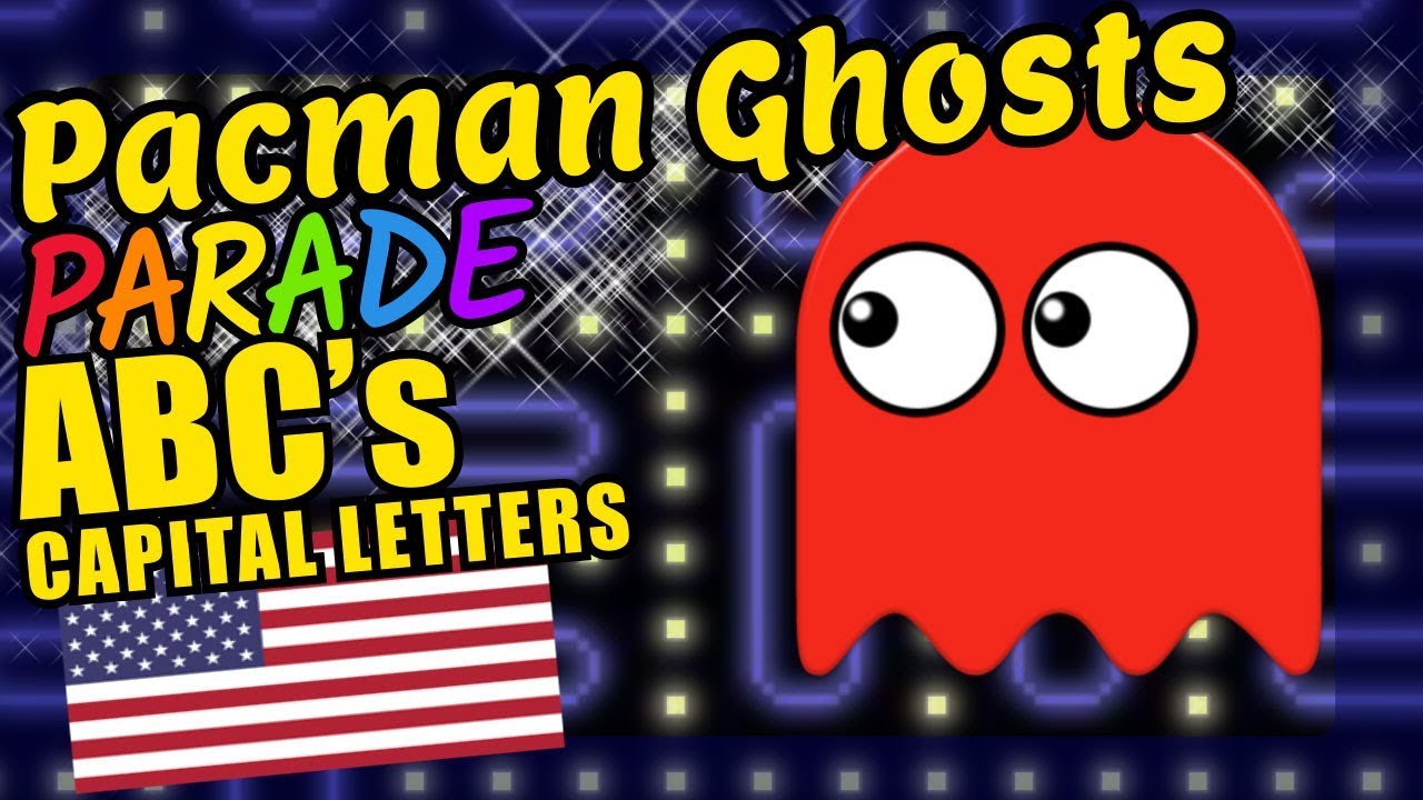 Pacman Ghosts Teaching the ABC's in Capital Letters Alphabet English ...