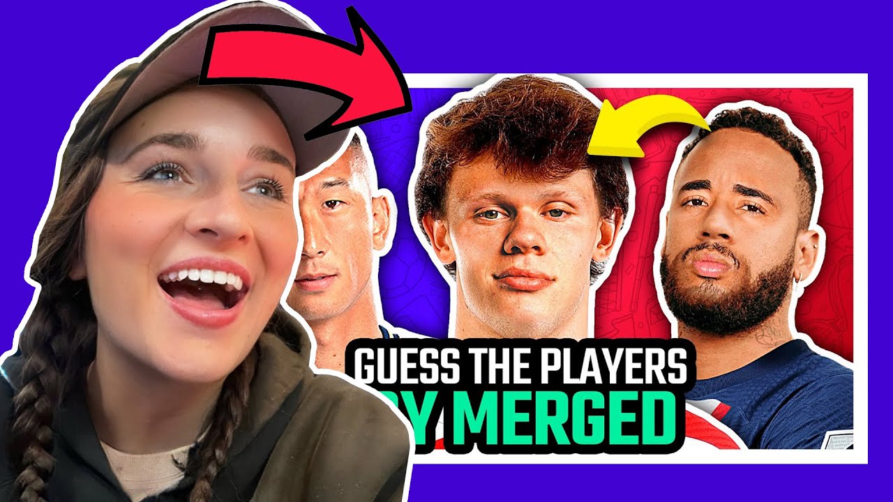 REACTS: GUESS THE TWO FOOTBALLER FACES OF MERGED - YouTube