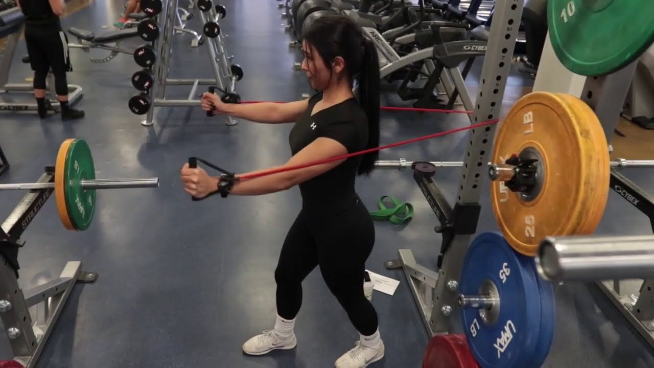 Chest Flys with Resistance Band - YouTube