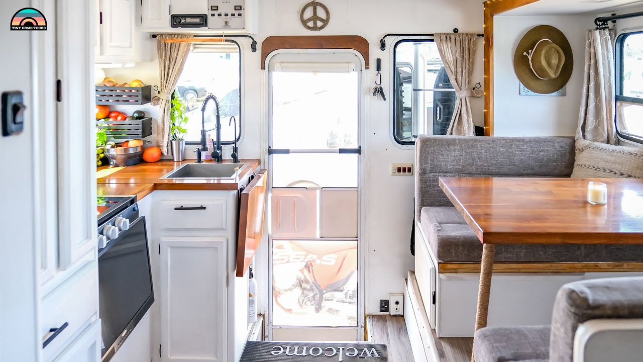 Stunning Truck Camper RV Renovation w/ Full Bathroom - YouTube